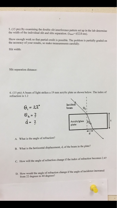 Solved By examining the double slit interference pattern set | Chegg.com