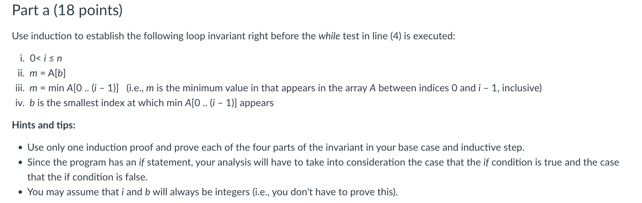 Use induction to establish the following loop | Chegg.com