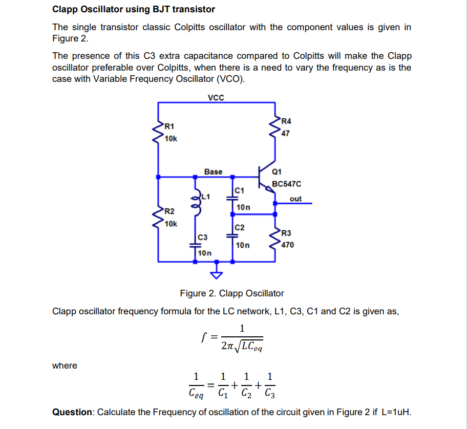 Solved The oscillator basics and operation principles were | Chegg.com