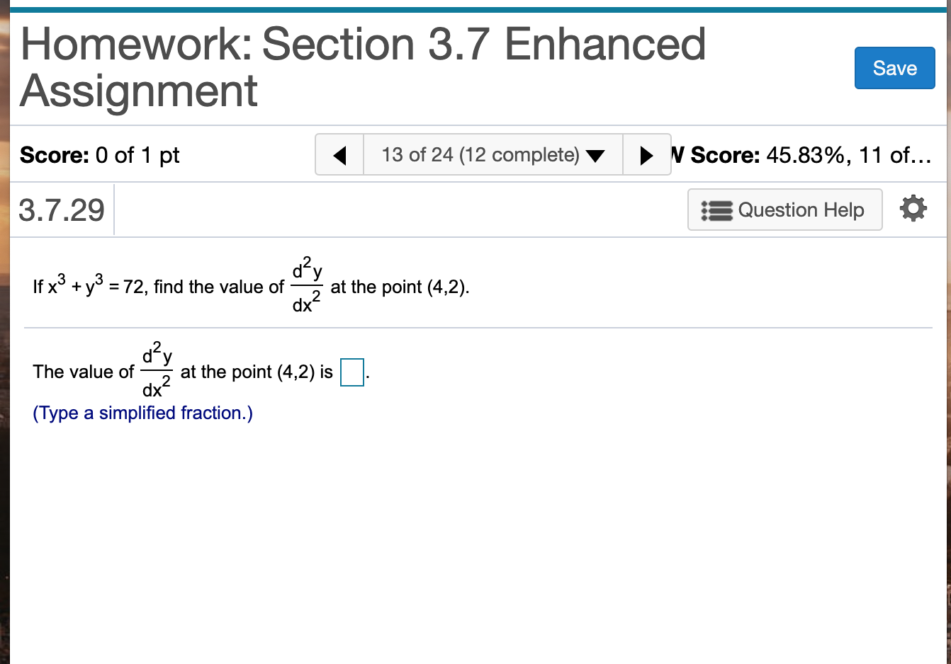 Solved Homework Section 3 7 Enhanced Assignment Save Score