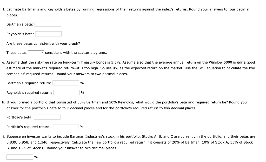 Solved Excel Activity: Evaluating Risk and Return Bartman | Chegg.com