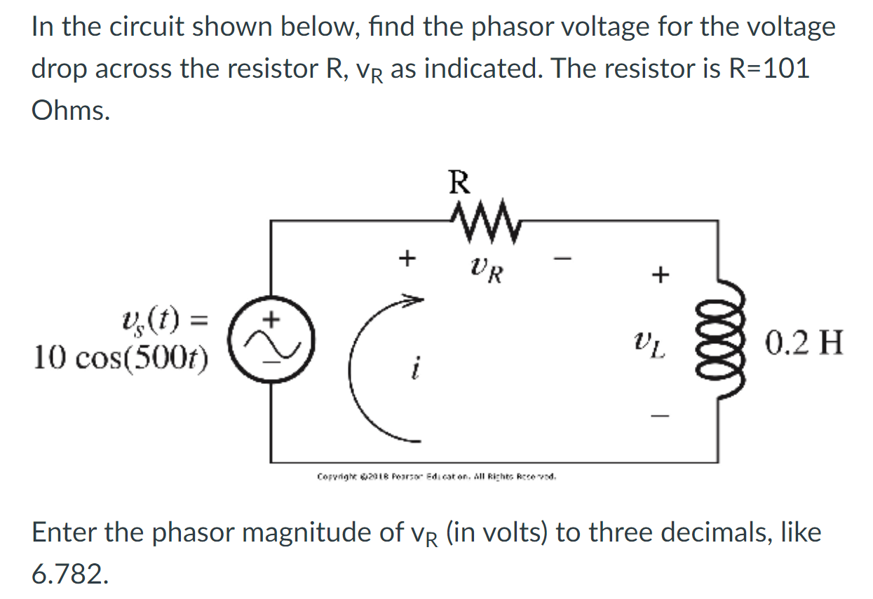 Solved In the circuit shown below, find the phasor voltage | Chegg.com