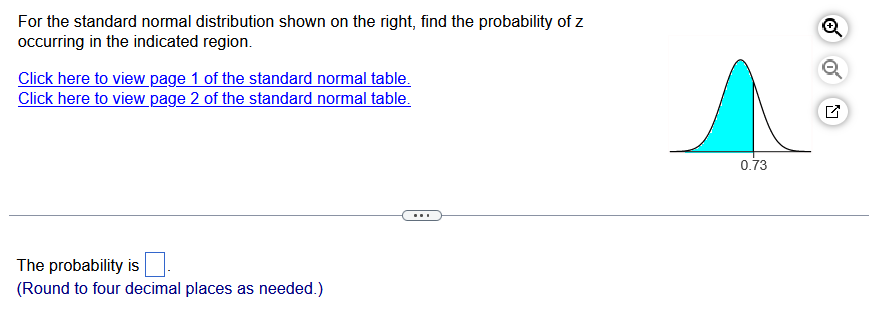Solved For the standard normal distribution shown on the | Chegg.com