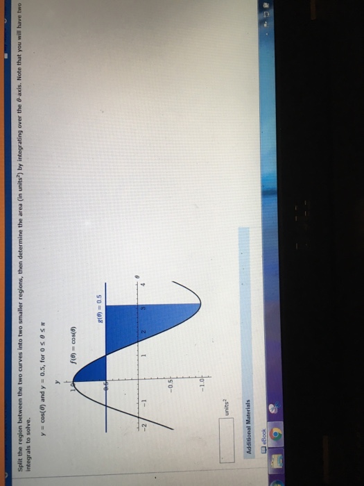Solved Split the region the two curves into two smaller | Chegg.com