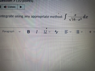 Solved Integrate using any appropriate method: | Chegg.com