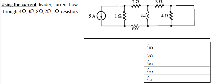 Solved 2 Ω Using the current divider, current flow through | Chegg.com
