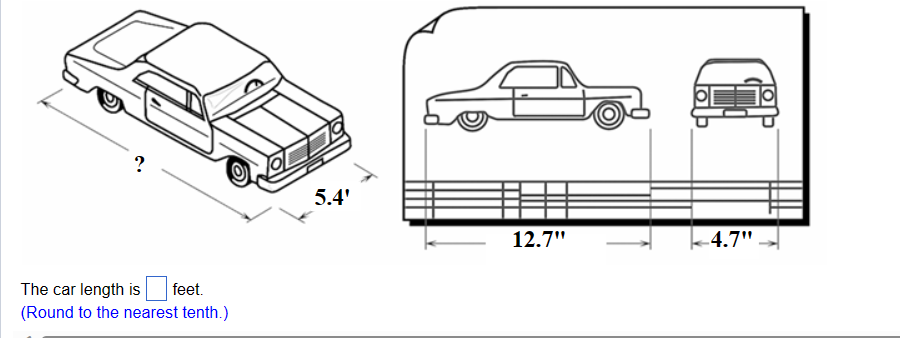 Solved The car length is feet. (Round to the nearest tenth.) | Chegg.com