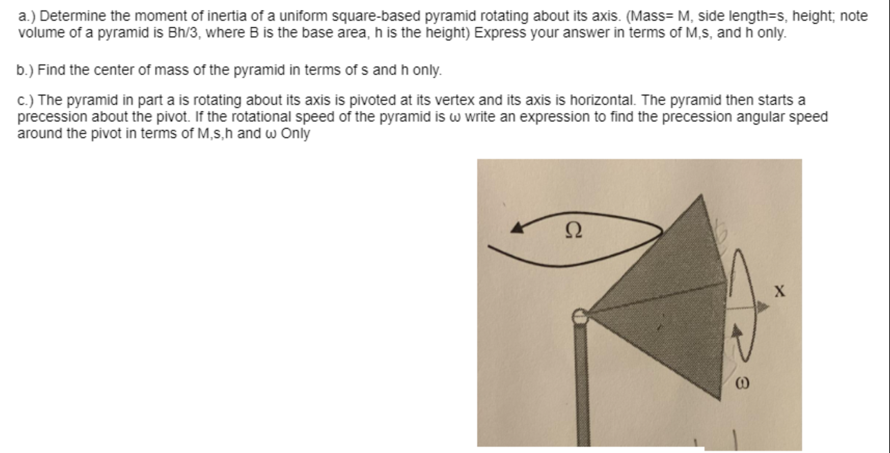 a.) Determine the moment of inertia of a uniform | Chegg.com