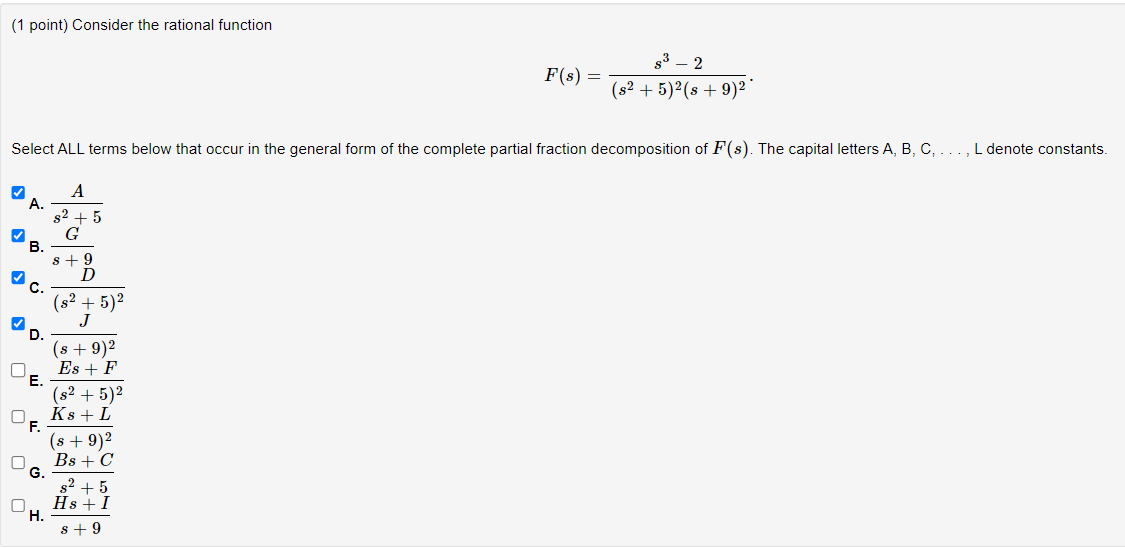 Solved (1 point) Consider the rational function | Chegg.com