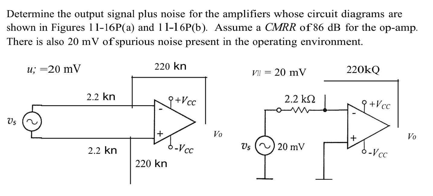 Solved Determine the output signal plus noise for the | Chegg.com