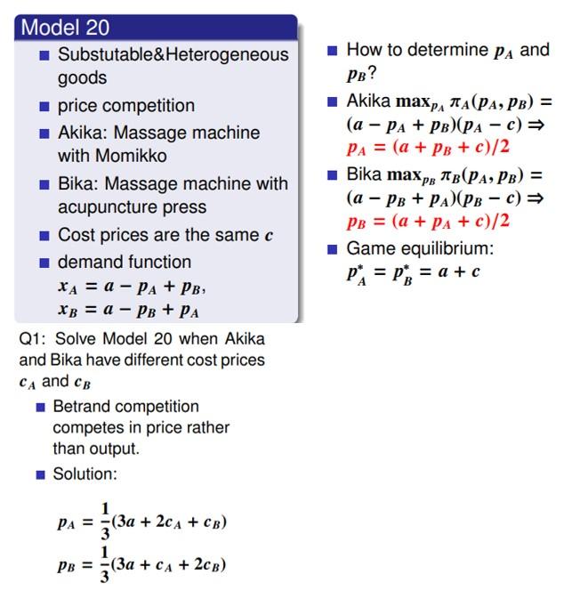 Solved Model 20 Substutable&Heterogeneous goods price | Chegg.com