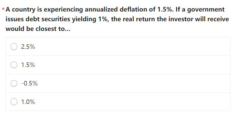 Solved * A country is experiencing annualized deflation of | Chegg.com