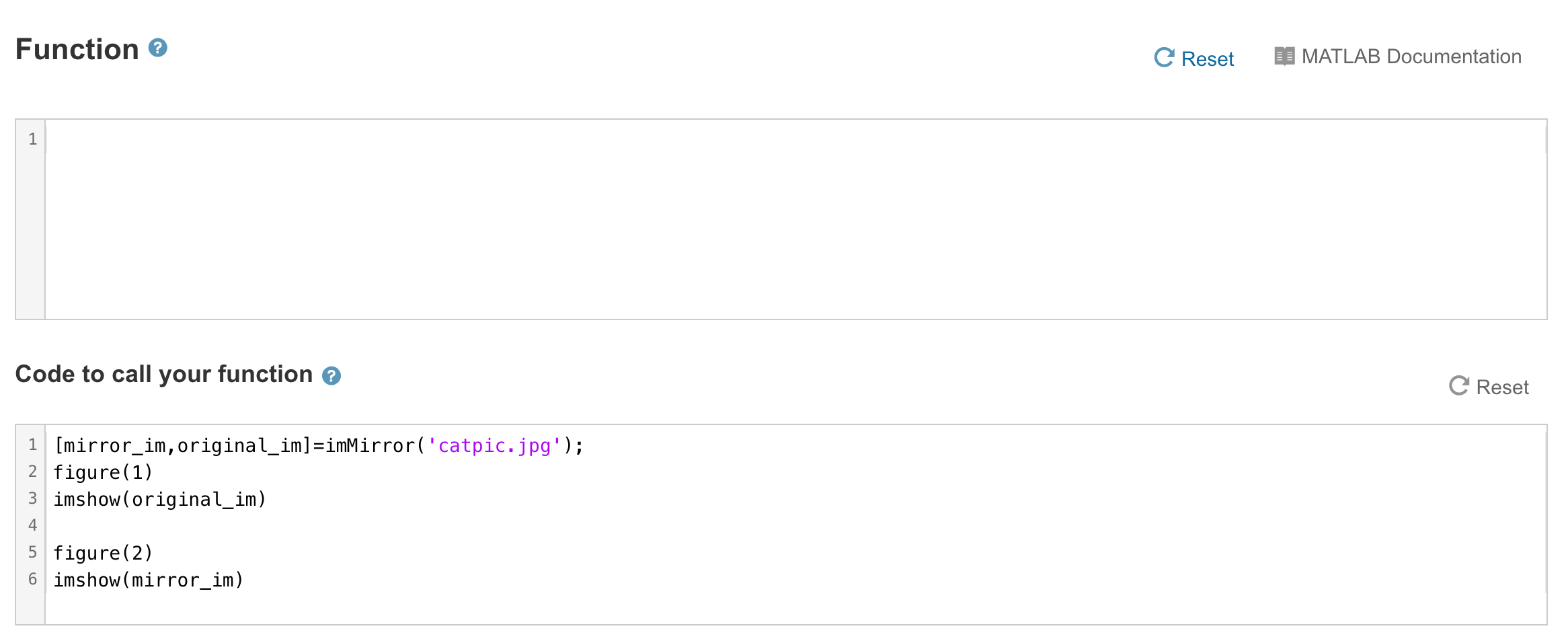 Solved Create a function imMirror that takes filename input, | Chegg.com