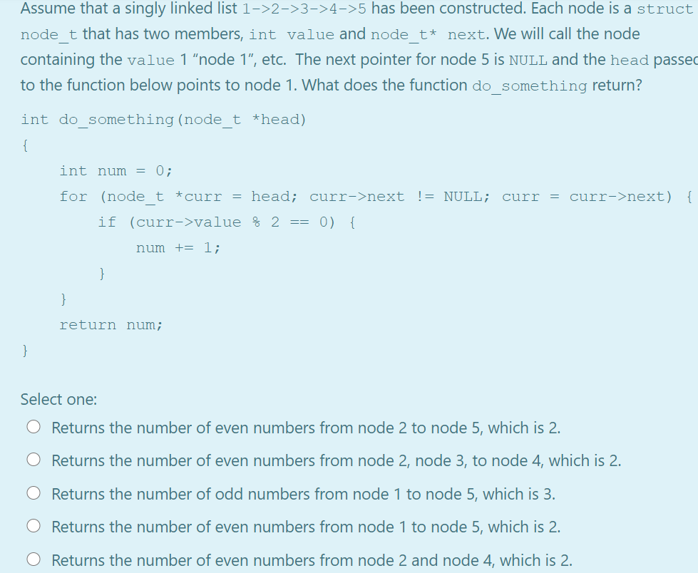 Solved Assume that a singly linked list 1->2->3->4->5 has | Chegg.com