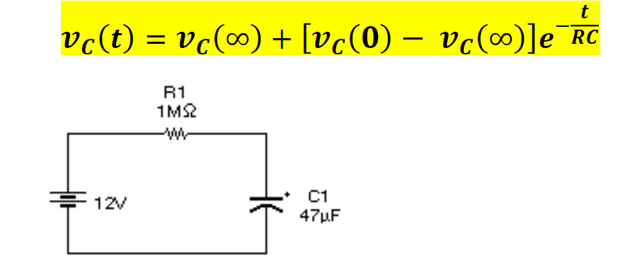 Solved t vc(t) = vc(0) + [vc(0) – vc()]e RC R1 1 MS2 12V C1 | Chegg.com