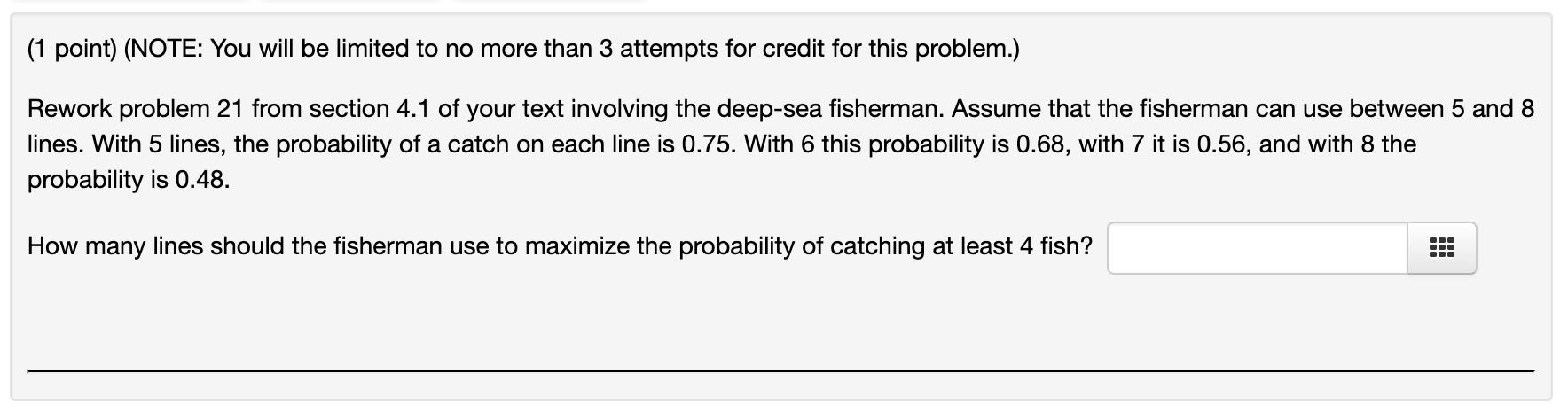 Solved (1 point) (NOTE: You will be limited to no more than | Chegg.com