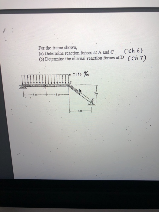 Solved For the frame shown, (a) Determine reaction forces at | Chegg.com