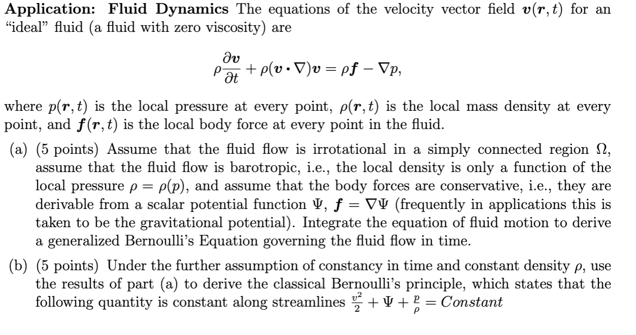 Solved Application: Fluid Dynamics The equations of the | Chegg.com