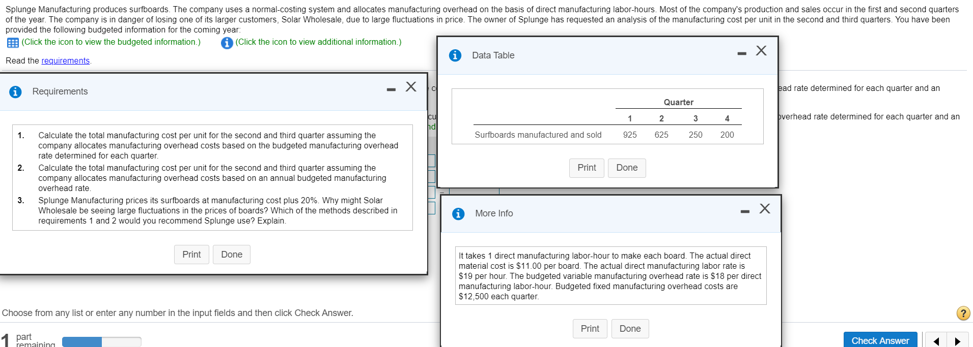 Splunge Manufacturing produces surfboards. The | Chegg.com