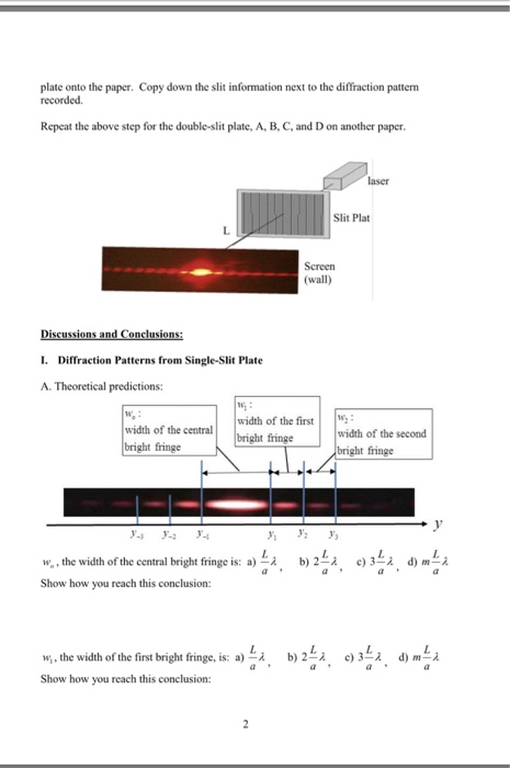 Name Date Diffraction and Interference Experiment: In | Chegg.com