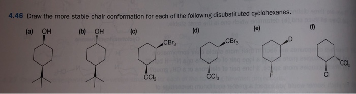 Solved Draw the more stable chair confirmation of each of | Chegg.com