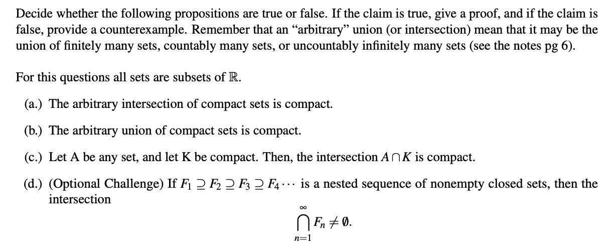 Solved Let A⊆Rn. We say A is compact if every open cover of | Chegg.com