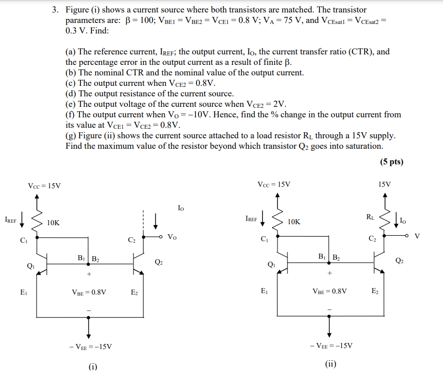 Solved 3. Figure (i) shows a current source where both | Chegg.com