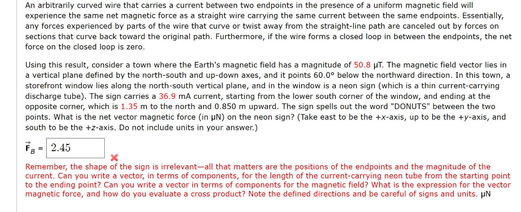 Solved An arbitrarily curved wire that carries a current | Chegg.com