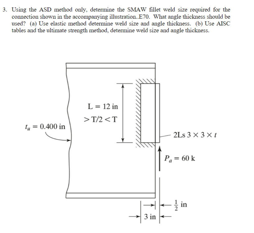 Solved 3. Using the ASD method only, determine the SMAW | Chegg.com