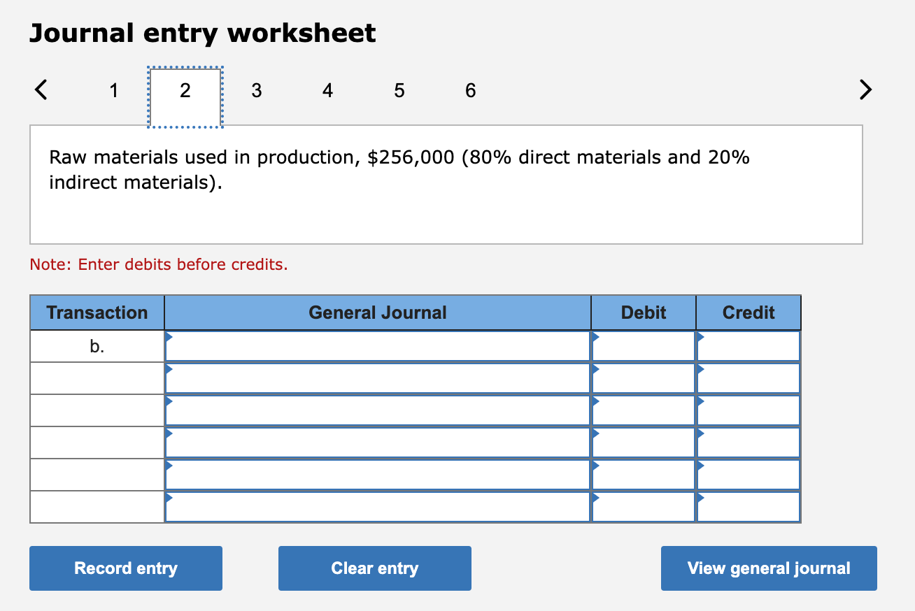 Solved Journal entry worksheet 6 Raw materials purchased on | Chegg.com