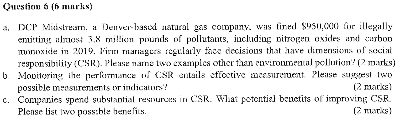 Solved a. DCP Midstream, a Denver-based natural gas company, | Chegg.com