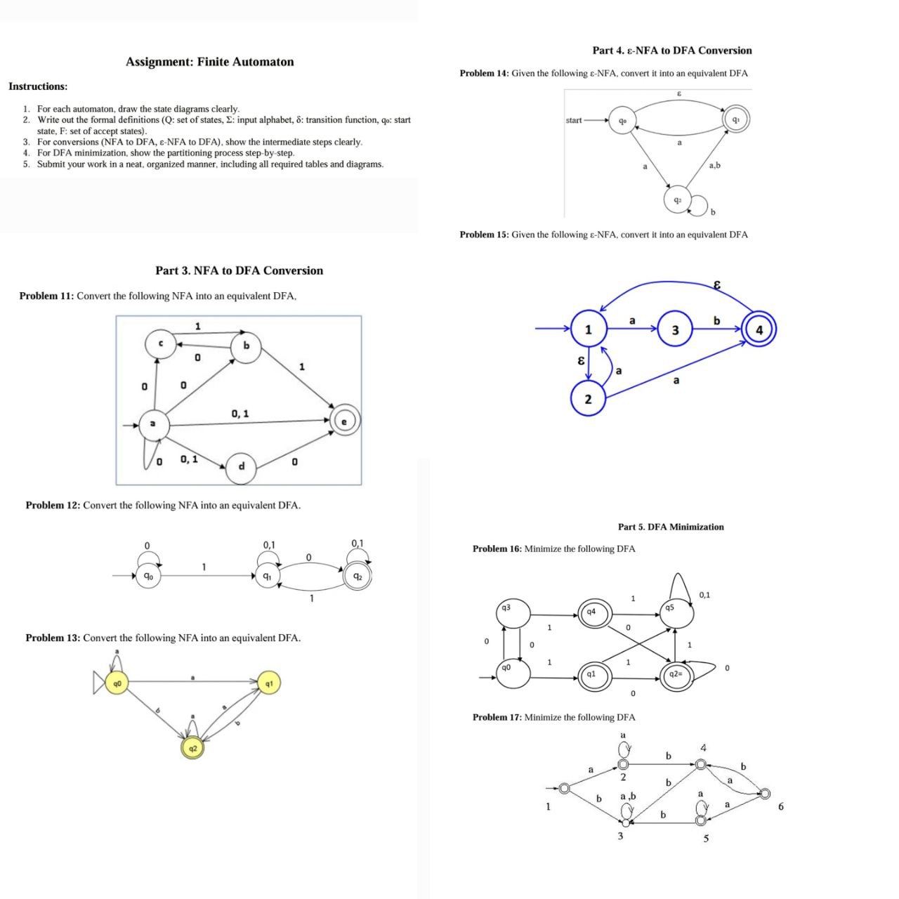 Solved Part 3. ﻿NFA to DFA ConversionProblem 11: Convert the | Chegg.com