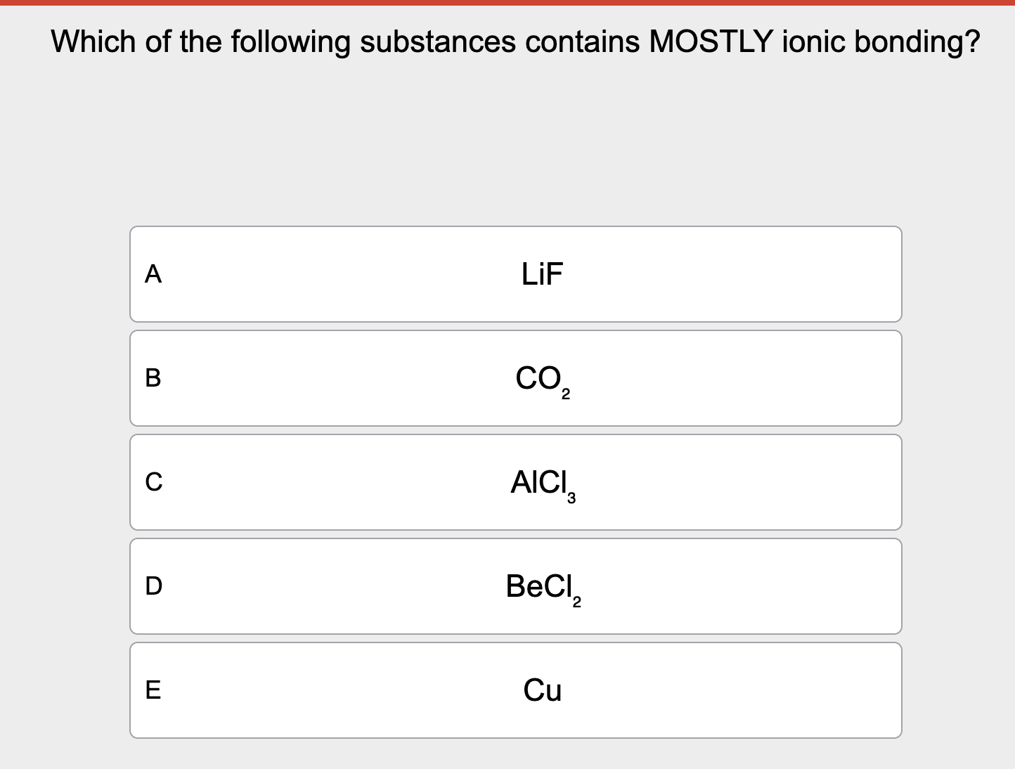 Solved Which of ﻿the following substances contains MOSTLY | Chegg.com