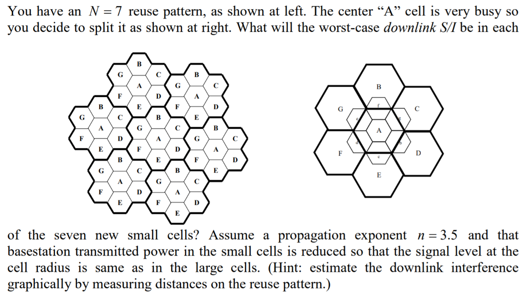 Solved You have an N-7 reuse pattern, as shown at left. The | Chegg.com