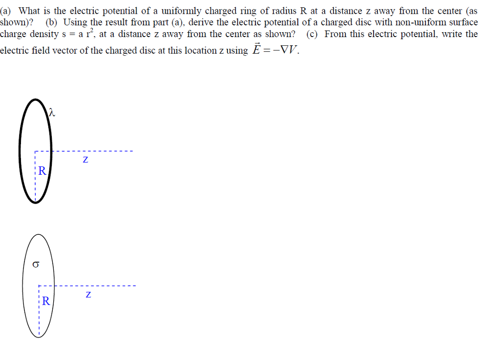 Solved (a) What is the electric potential of a uniformly | Chegg.com
