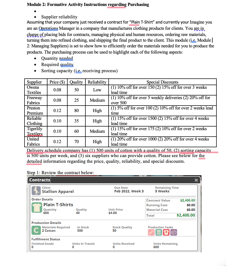 Solved Module 2: Formative Activity Instructions regarding | Chegg.com