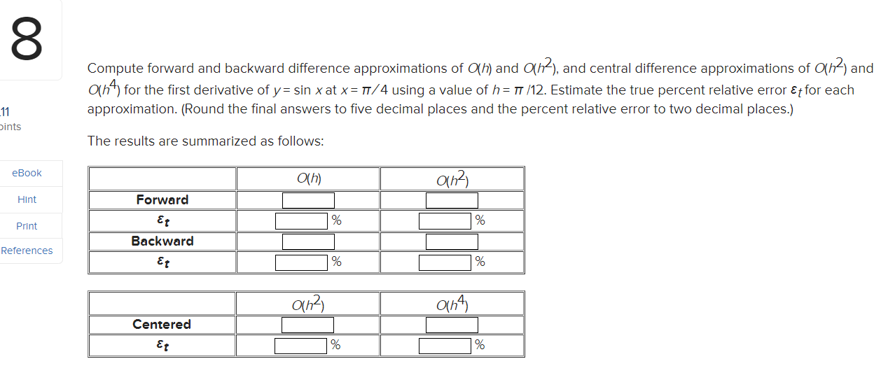 Solved Compute forward and backward difference | Chegg.com