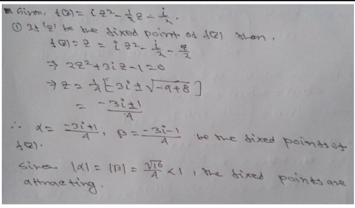 Solved (a) Let f( Find the fixed points a and B of the | Chegg.com