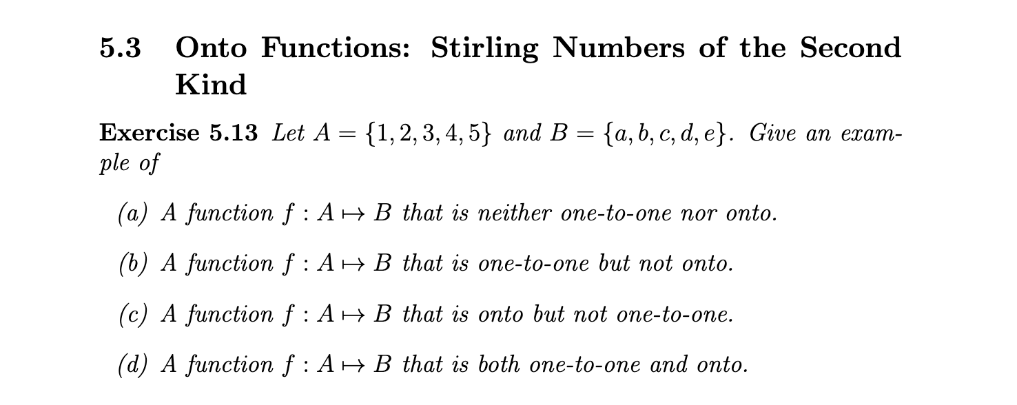 Solved 5 3 Onto Functions Stirling Numbers Of The Second