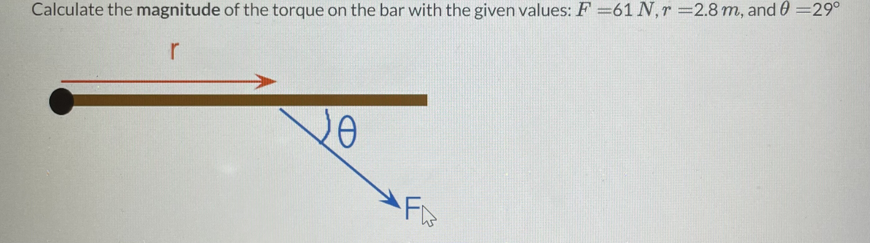 Solved r=2.8m, and θ=29∘ | Chegg.com