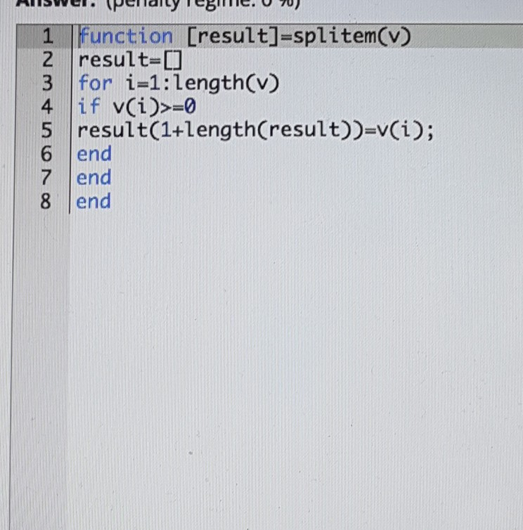 Solved Write a function splitem that will receive one vector | Chegg.com