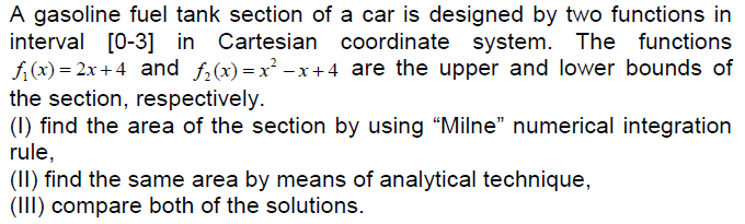A gasoline fuel tank section of a car is designed by | Chegg.com