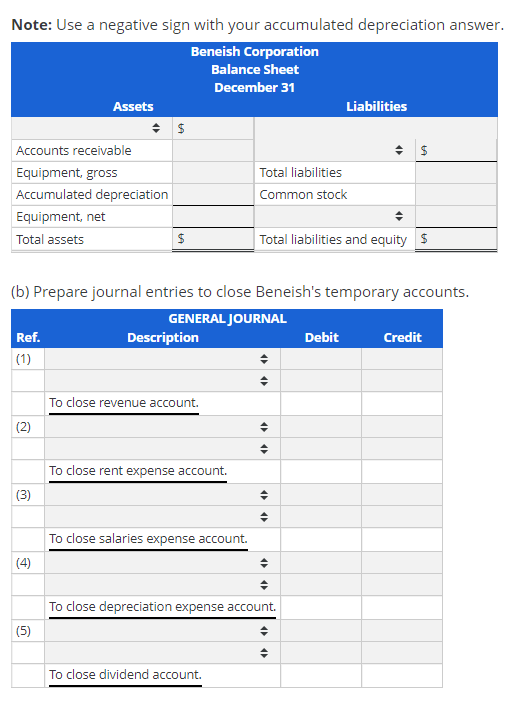 Solved Preparing Financial Statements and Closing Entries | Chegg.com