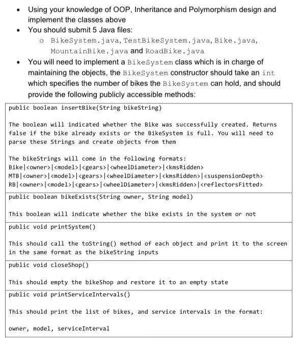 Solved Using your knowledge of OOP, Inheritance and | Chegg.com