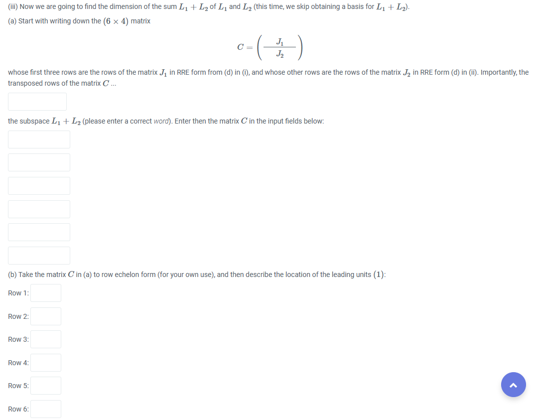(Subspaces: Bases \& Dimensions, Sums of Subspaces). | Chegg.com