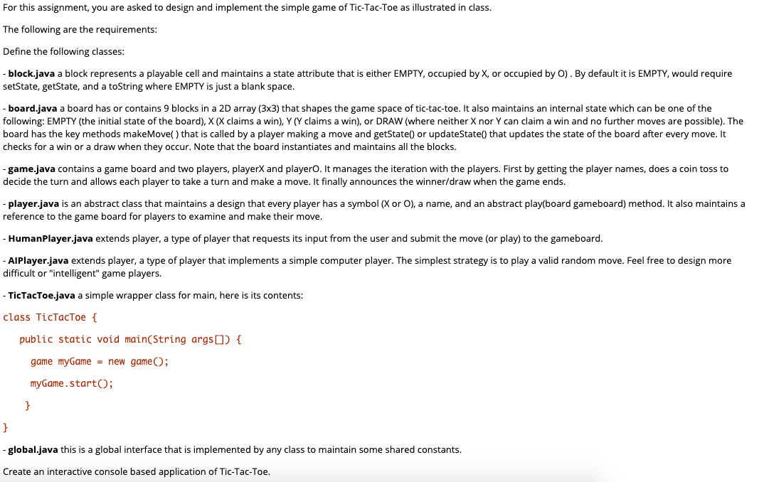 - block.java a block represents a playable cell and | Chegg.com