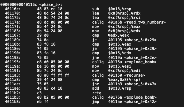 Phase 5 of a Bomb Lab | Chegg.com