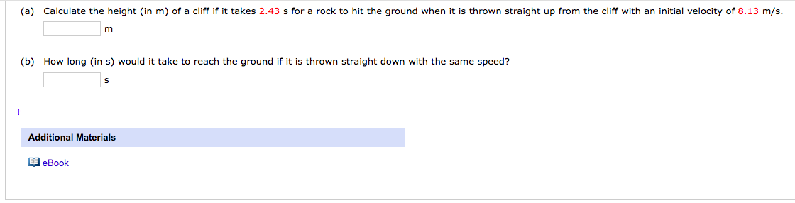 Solved (a) Calculate the height (in m) of a cliff if it | Chegg.com