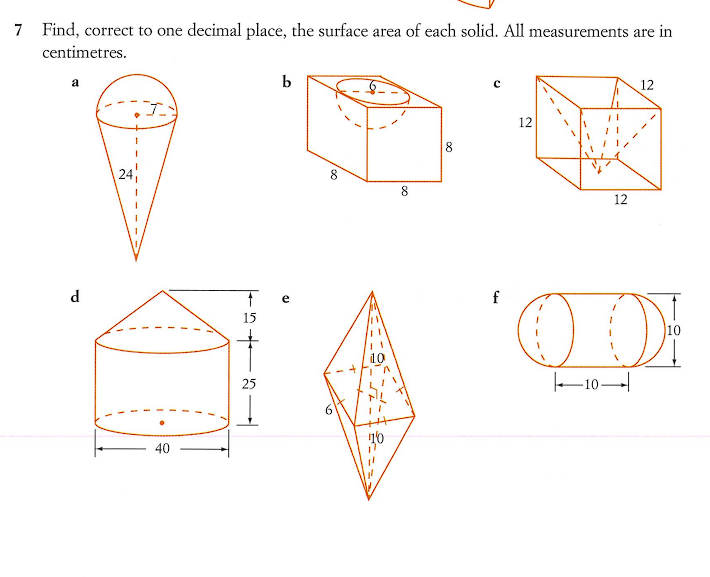 Solved 7 Find, correct to one decimal place, the surface | Chegg.com