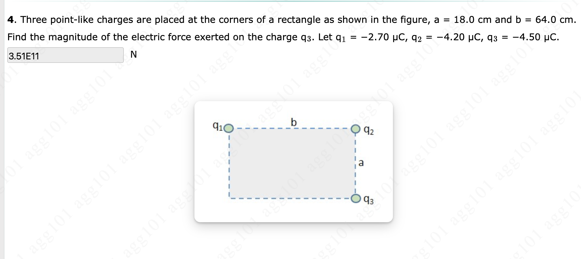 Solved Three point-like charges are placed at the corners of | Chegg.com